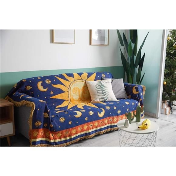 Holiday | 7 X 90 Sun And Moon Blanket Celestial Couch Sheet Cover Hippy ...